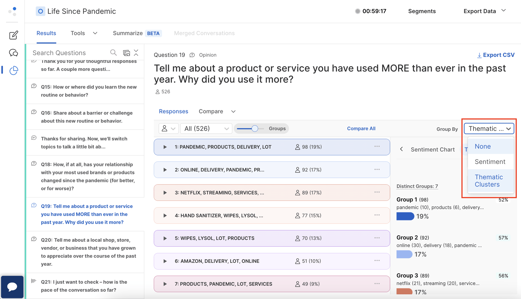 Overview of Metrics & Measures used in Remesh to organize and analyze data